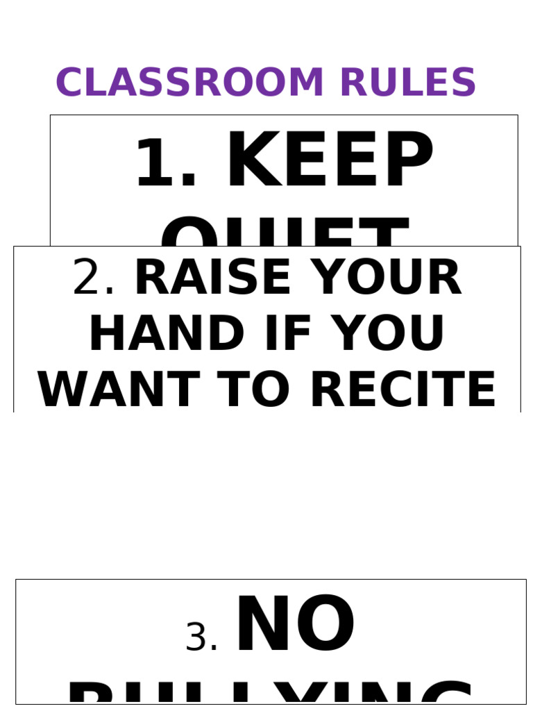 Classroom Rules | PDF
