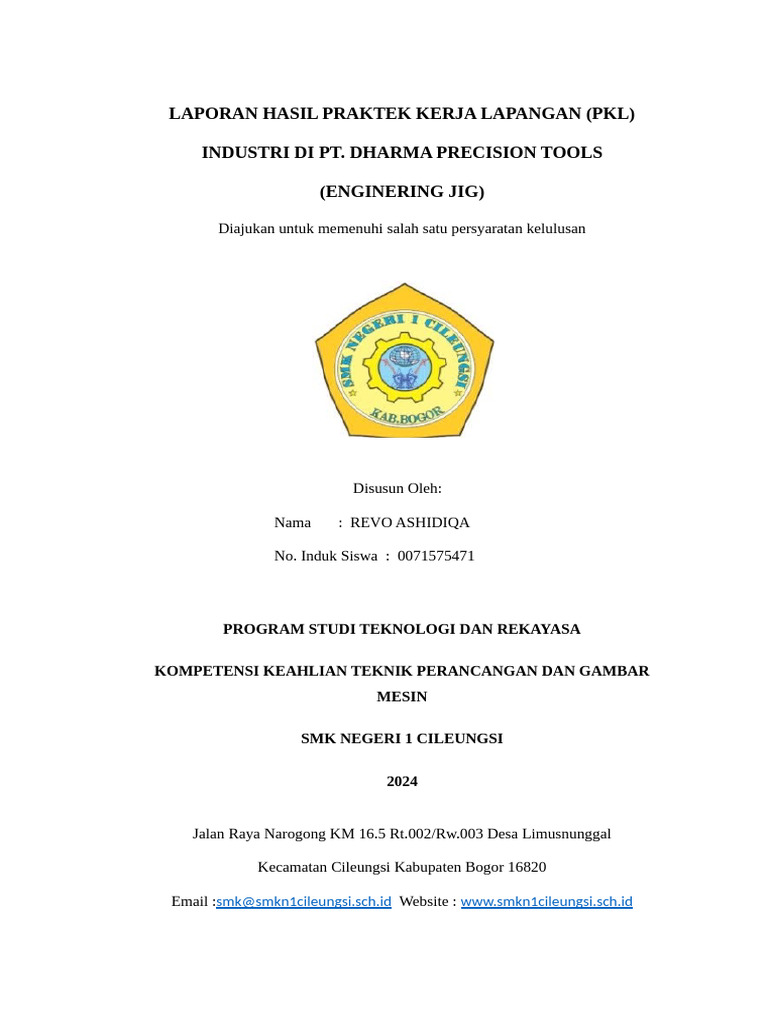 Laporan Hasil Praktek Kerja Lapangan | PDF