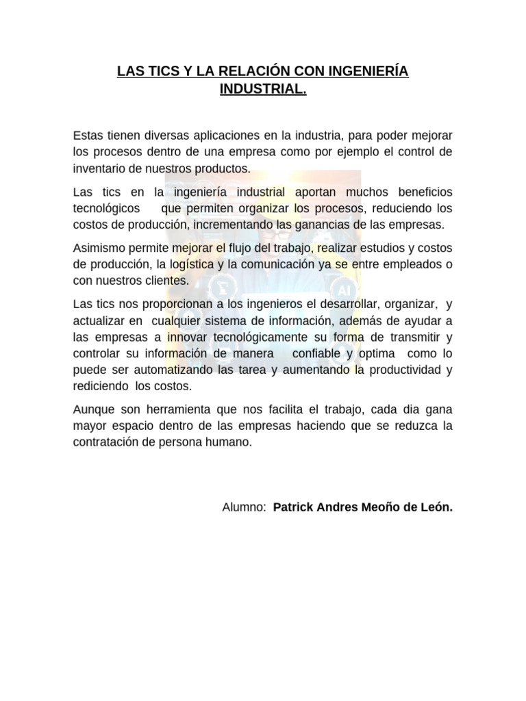 Las Tics y La Ingenieria Industrial | PDF