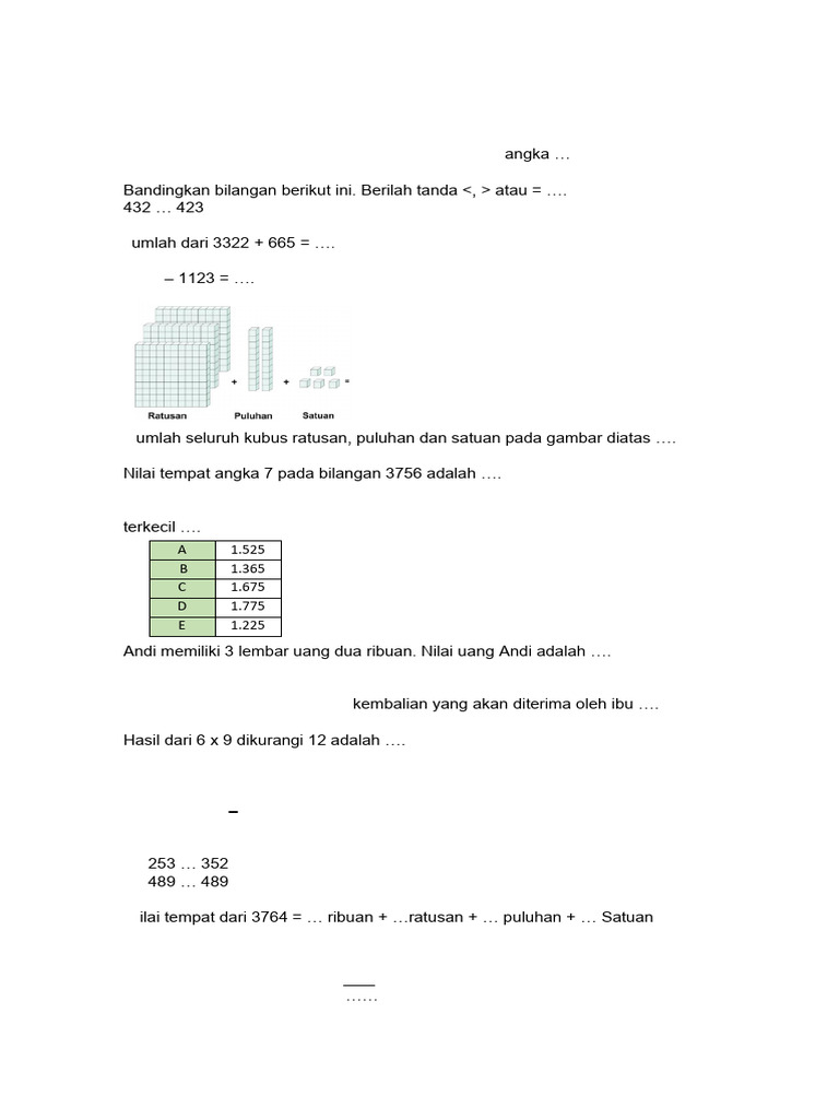 Soal Matematika Kelas 3 | PDF