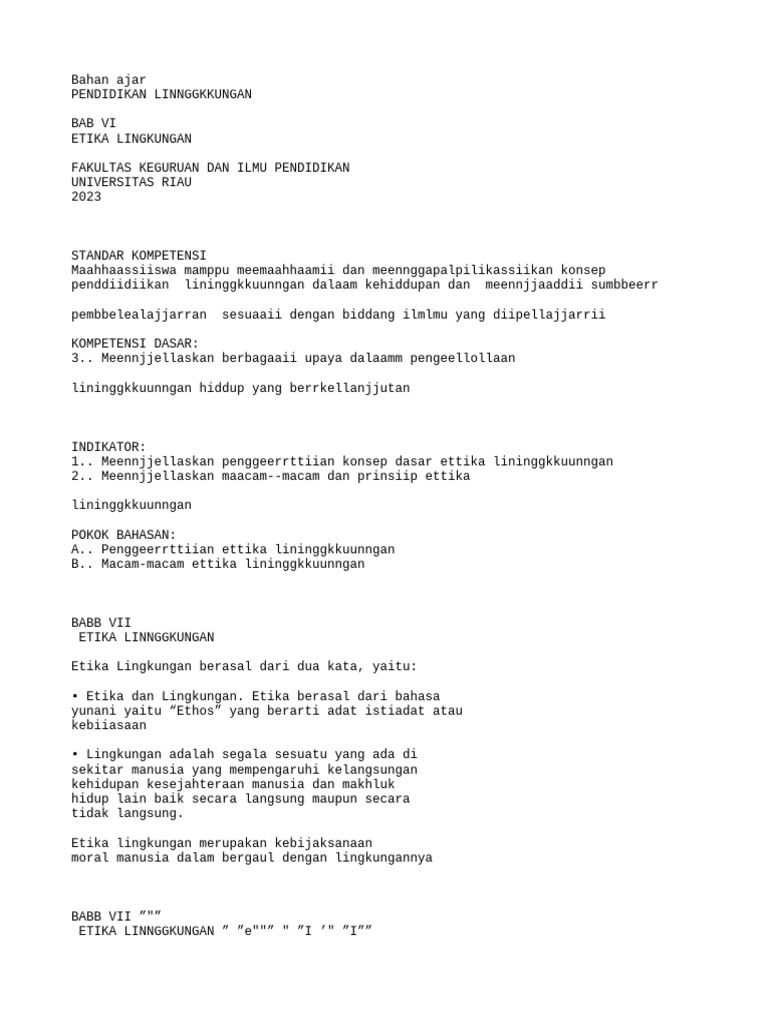 Bab Vi Etika Lingkungan-output | PDF