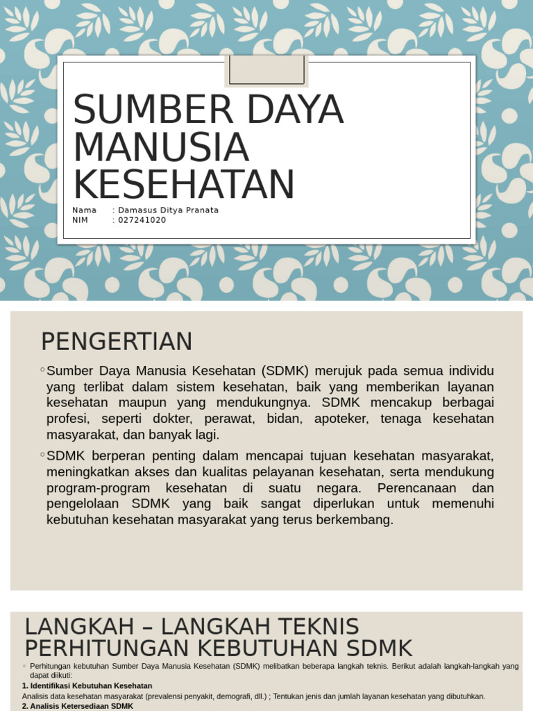 Perencanaan Kebutuhan SDMK Kesehatan | PDF