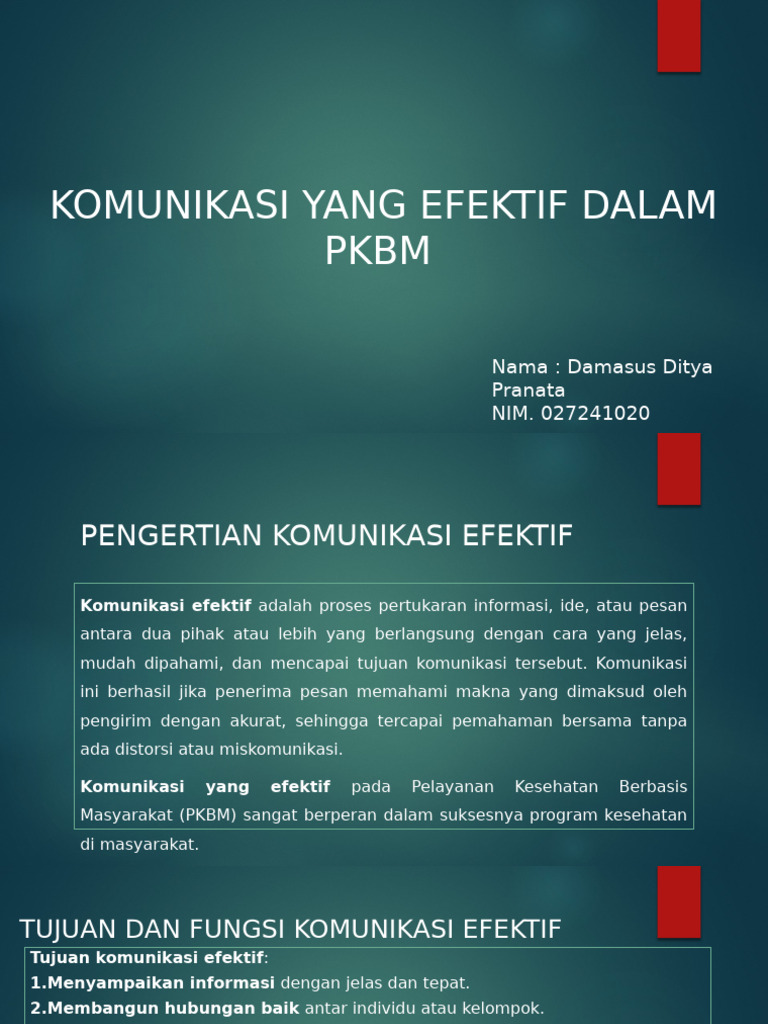 Damasus Ditya Pranata_027241020_TM4_Komunikasi yang Efektif dalam PKBM | PDF