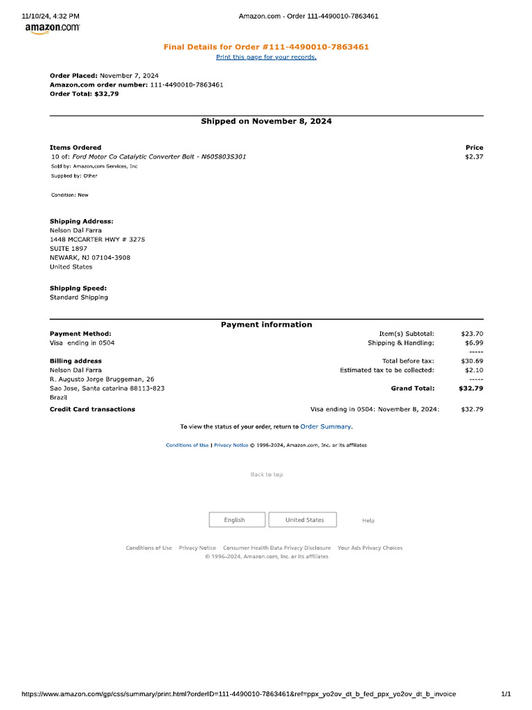 Ford AMZ Invoice (2) | PDF