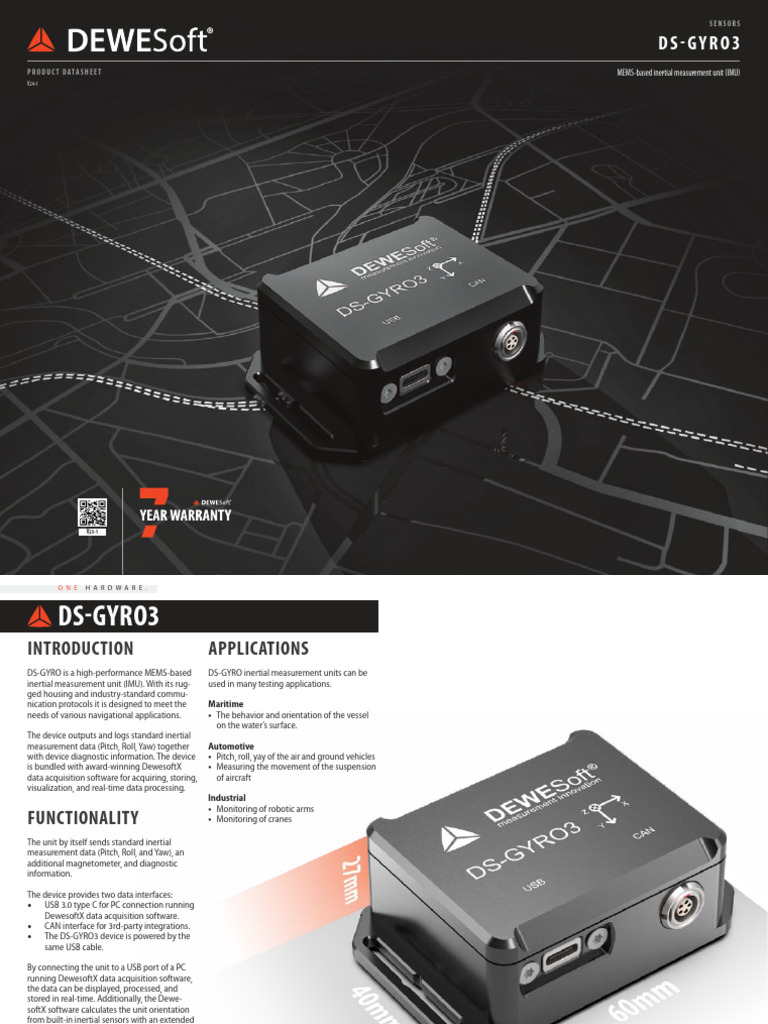 DS-GYRO3 MEMS IMU Datasheet | PDF | Inertial Navigation System ...