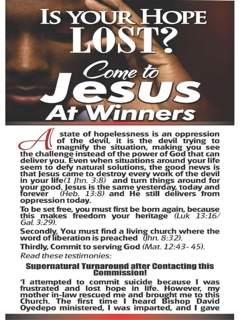 Is Your Hope Lost | PDF