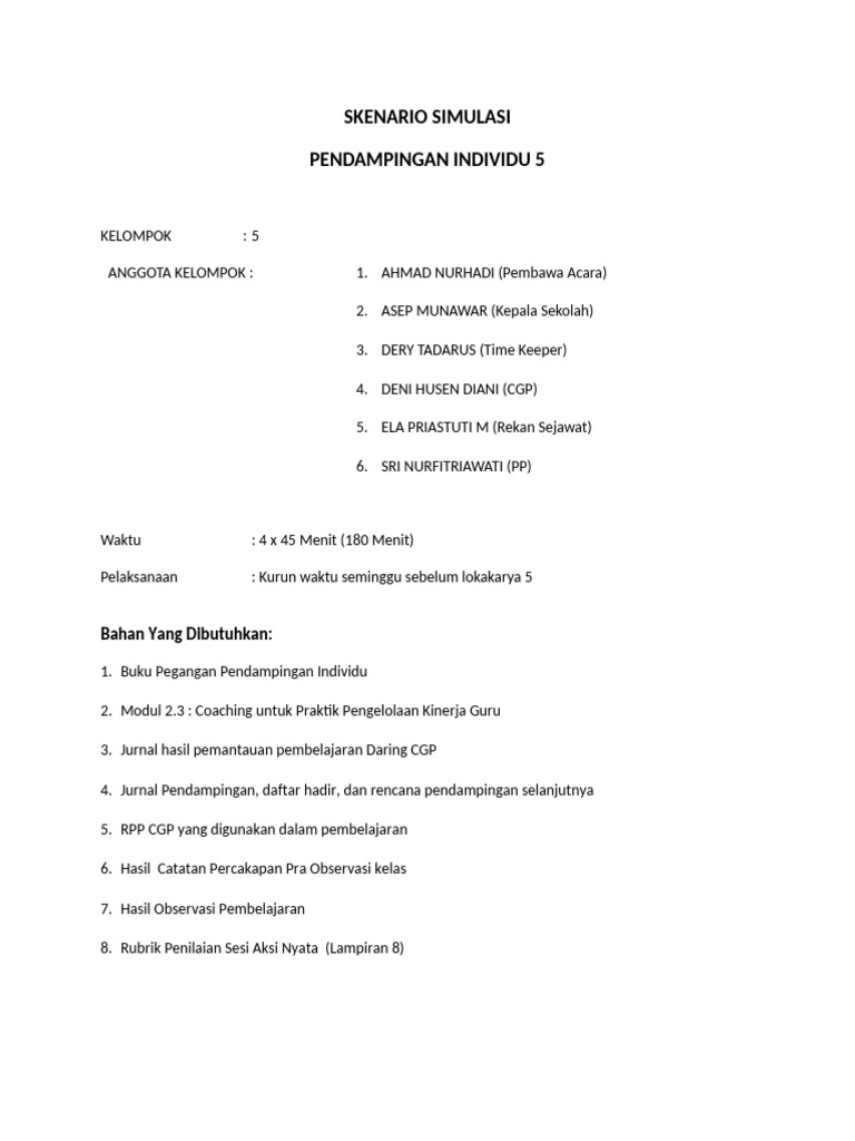 SKENARIO SIMULASI | PDF