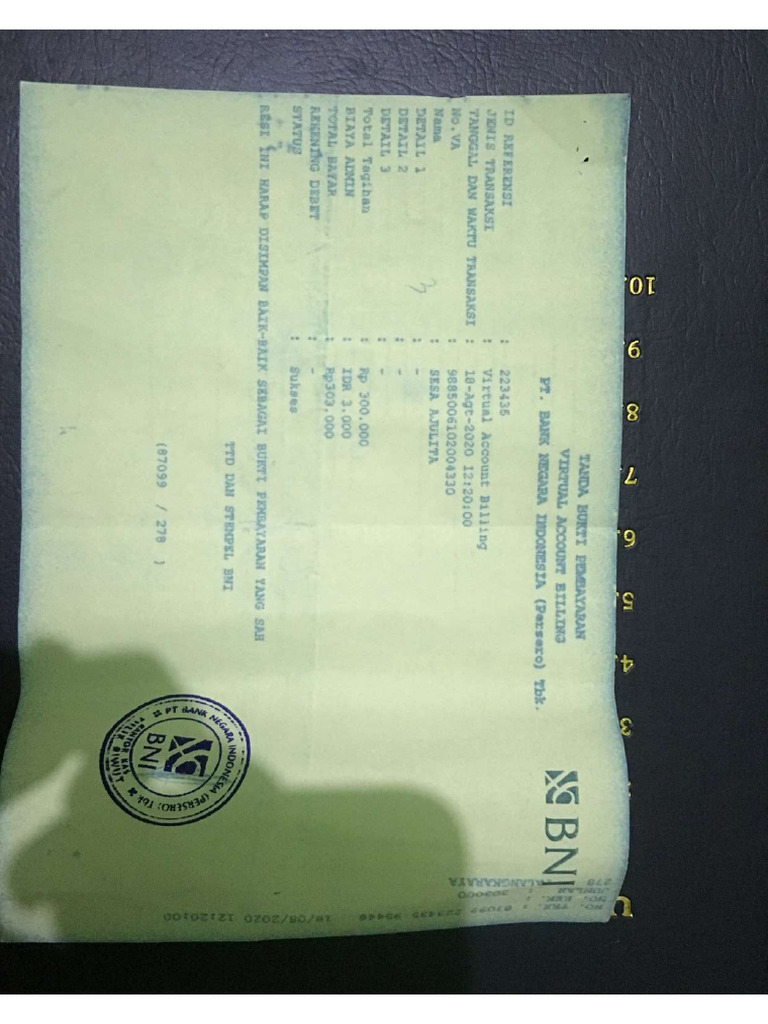 Sesa Ajulita - Slip Pembayaran Ukt | PDF