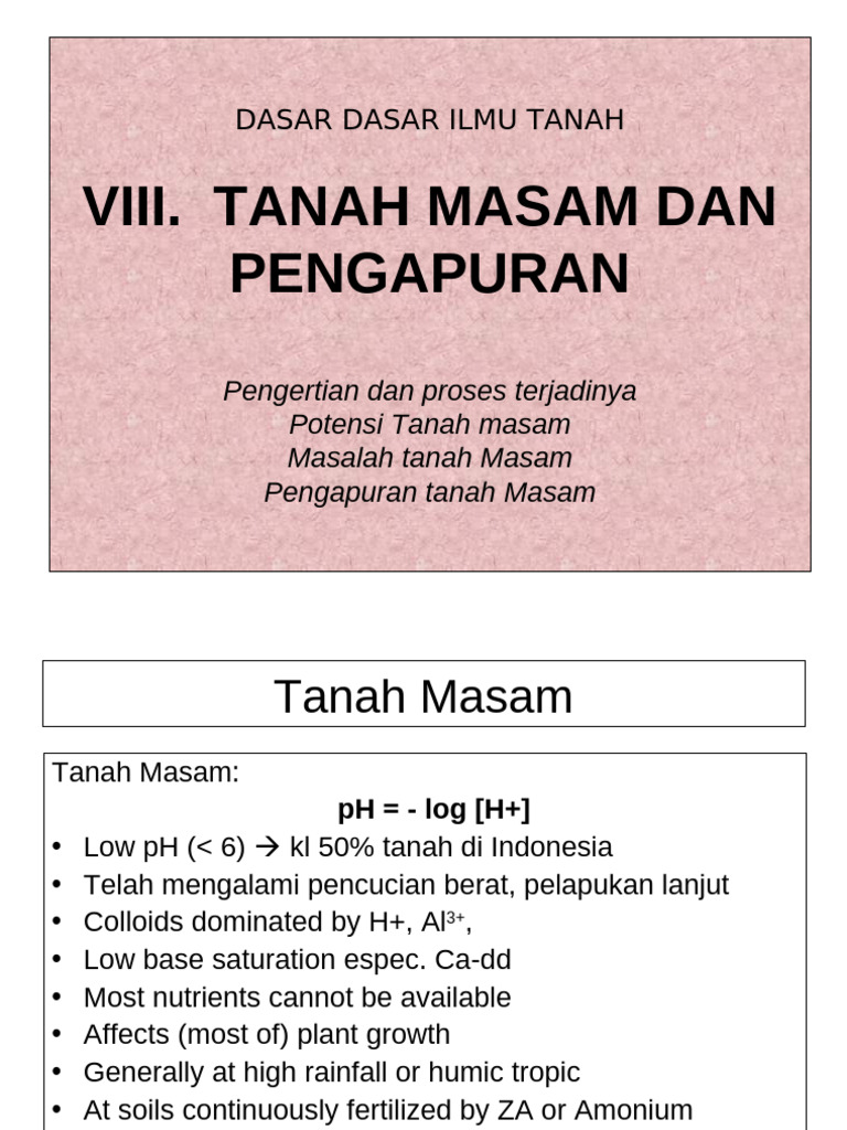 Tanah Masam dan Pengapuran Efektif | PDF