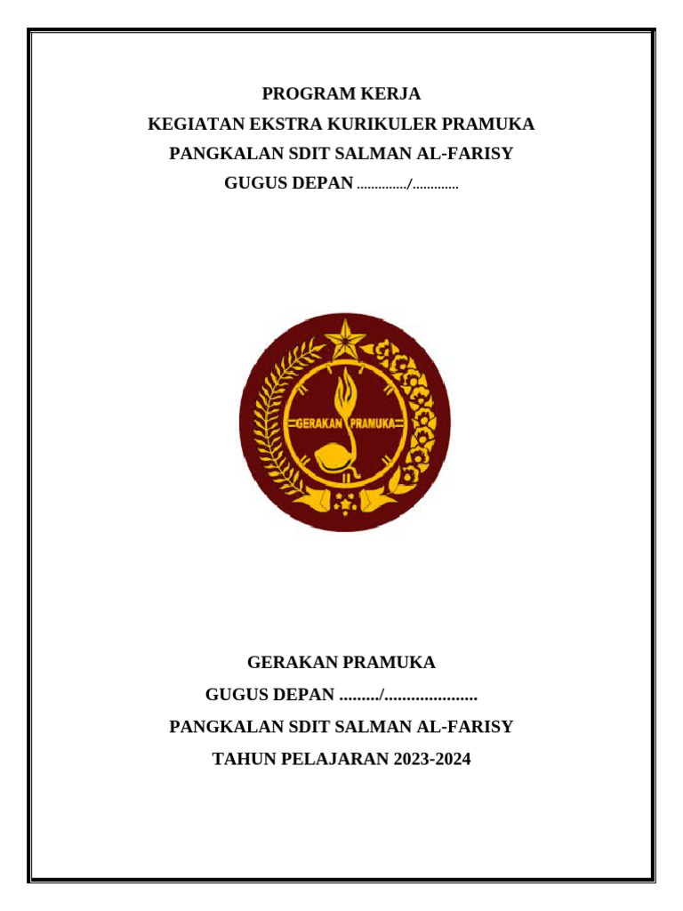 PROGRAM KERJA ESKUL KEPRAMUKAAN 2023-2024 | PDF