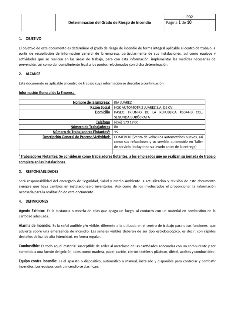 Determinacion de Grado de Riesgo | PDF | Incendios | Combustibles