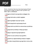 Lantay Pahambing Pasukdol Grade5 Worksheet | PDF