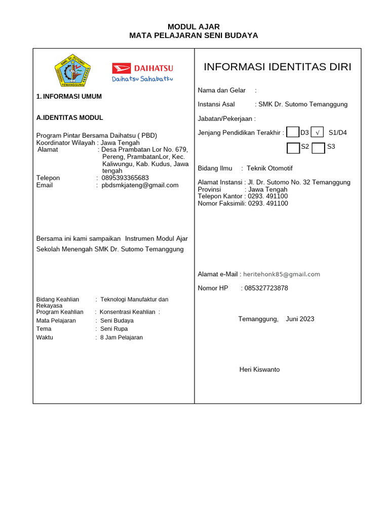 MODUL AJAR SBK Ot | PDF