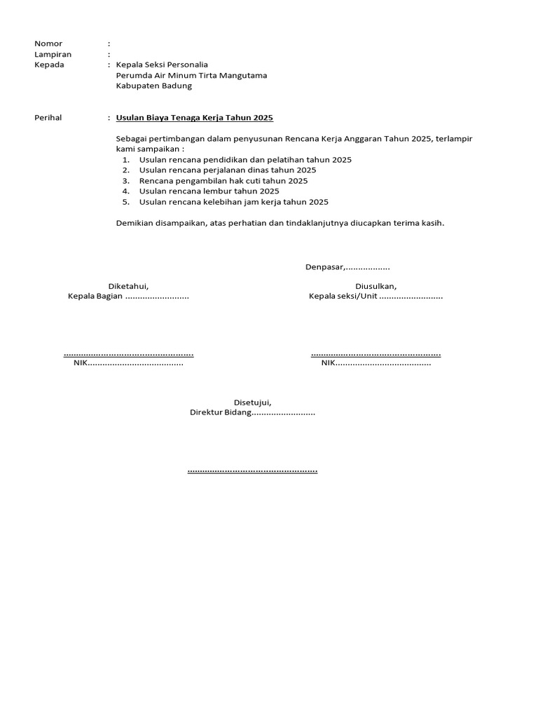 Form Usulan Anggaran th.2025 | PDF