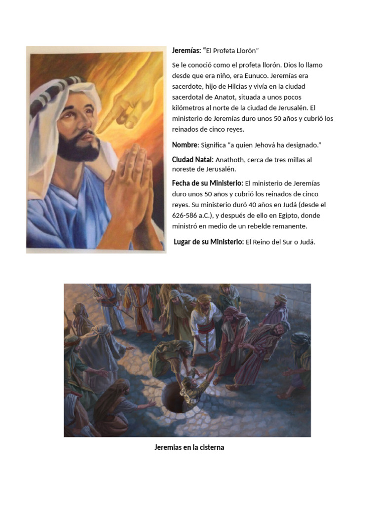 Biografia Jeremias | PDF | Jeremías | Profeta