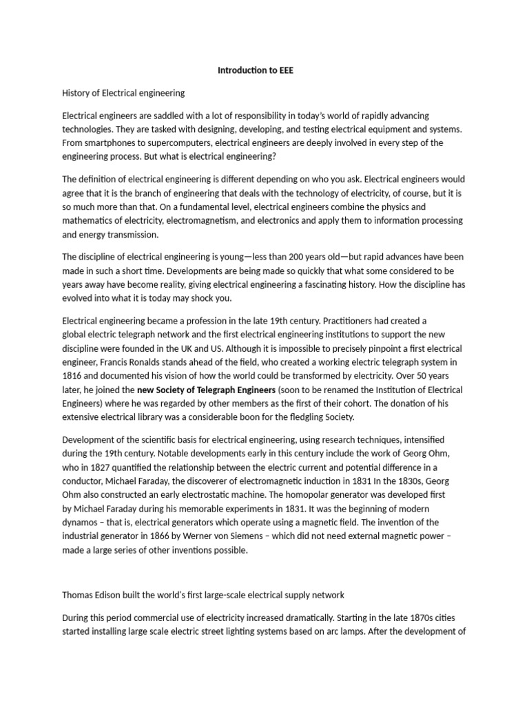 History of Electrical Engineering | PDF | Transformer | Inductor