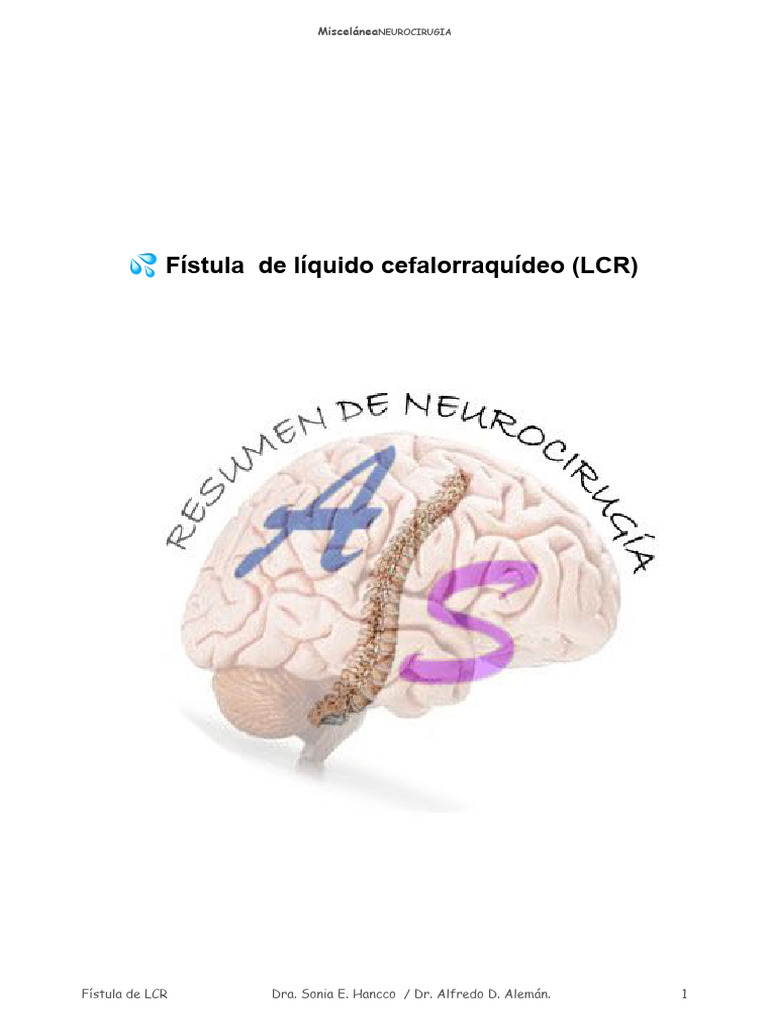 Fístula. LCR. - 22- | PDF | Fluido cerebroespinal | Meningitis