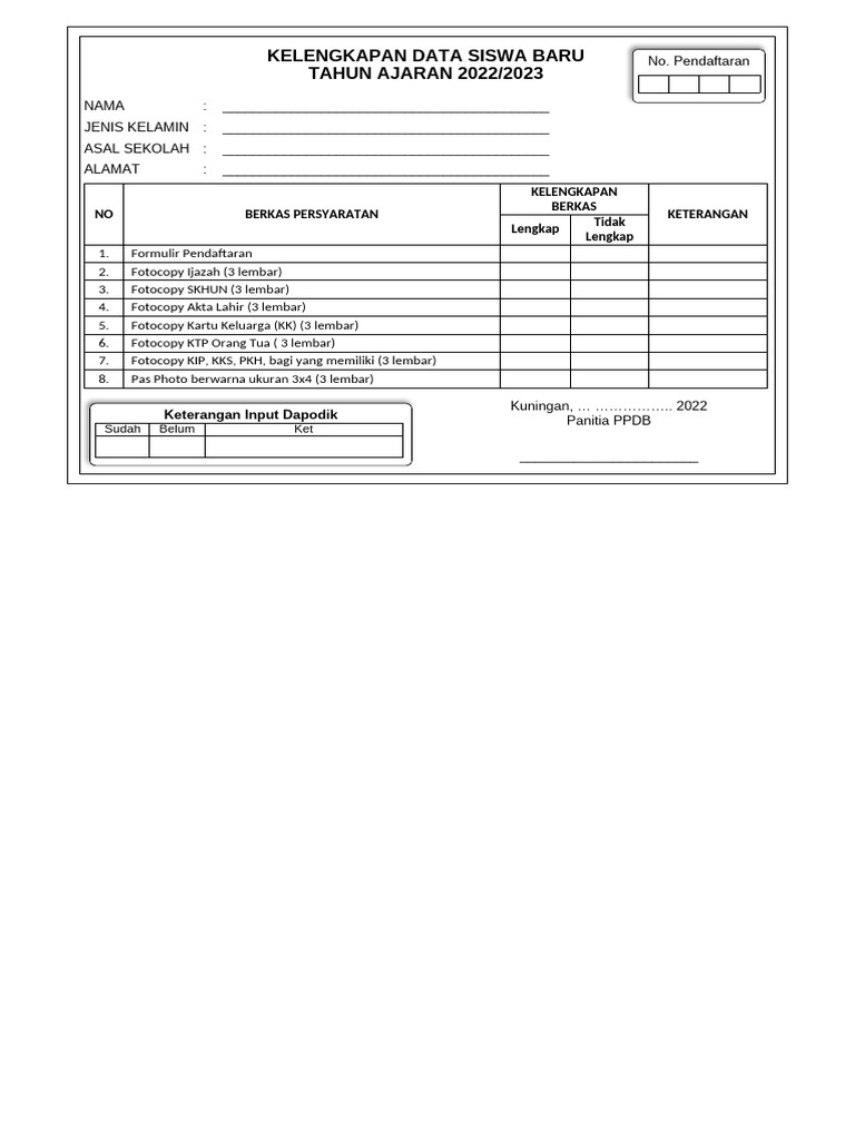 Cover Berkas PPDB | PDF