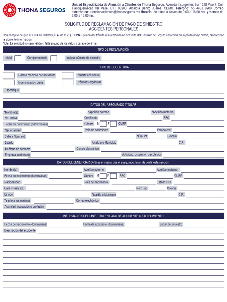 Formatos de Reclamacion | PDF | Seguro | Póliza de seguros