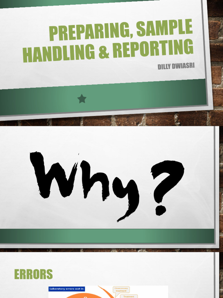 Preparing, sample handling & reporting1 | PDF