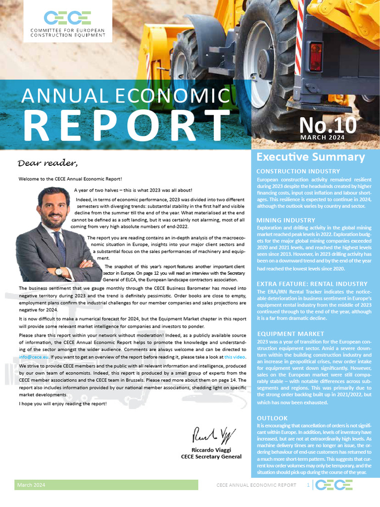 CECE Annual Economic Report 2024 | PDF | Recession | Inflation