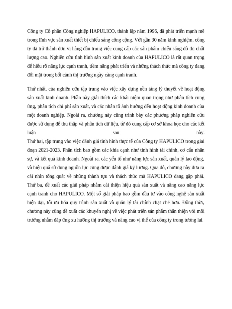 Công ty Cổ phần Công nghiệp HAPULICO | PDF