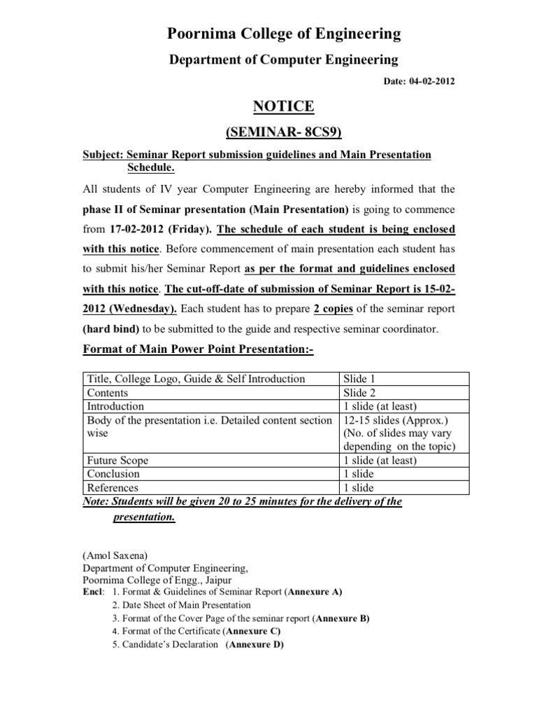 Poornima College of Engineering: Notice | PDF