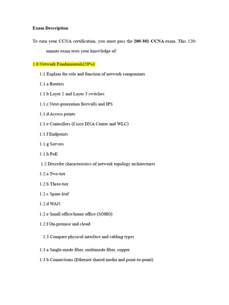 Exam Description | PDF | Computer Network | Ip Address