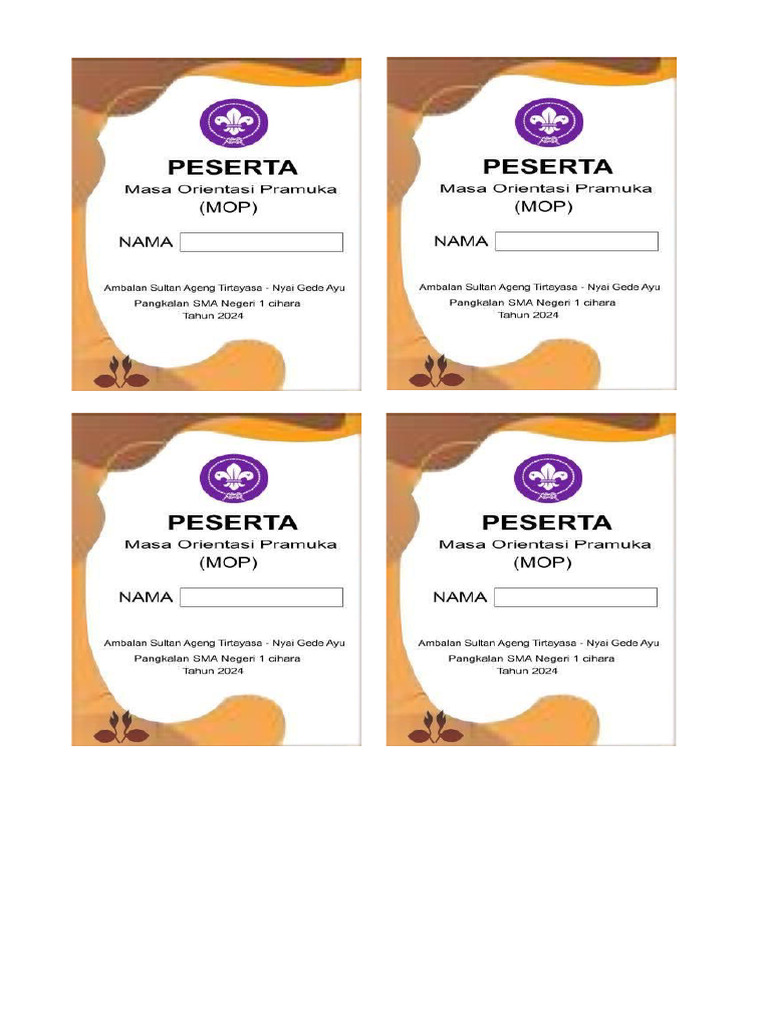 kartu peserta MOP 2024 | PDF
