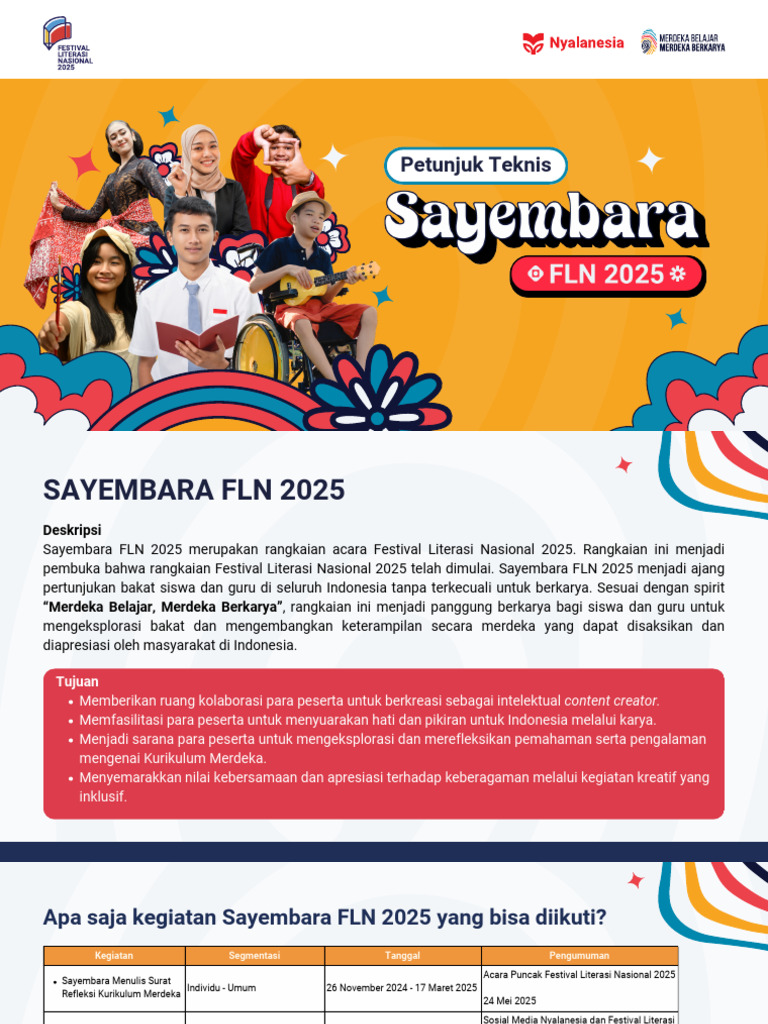 Petunjuk Teknis Sayembara FLN Tahun 2025 | PDF