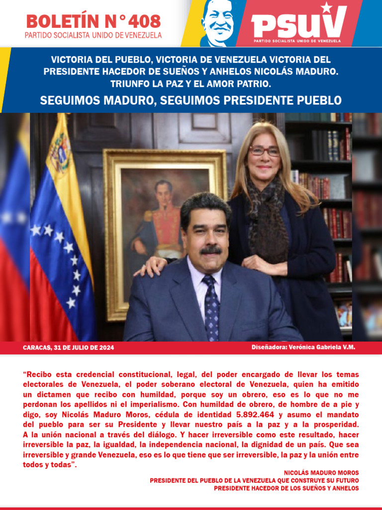 Nicolás Maduro Reelegido: Victoria Popular | PDF | Nicolás Maduro ...