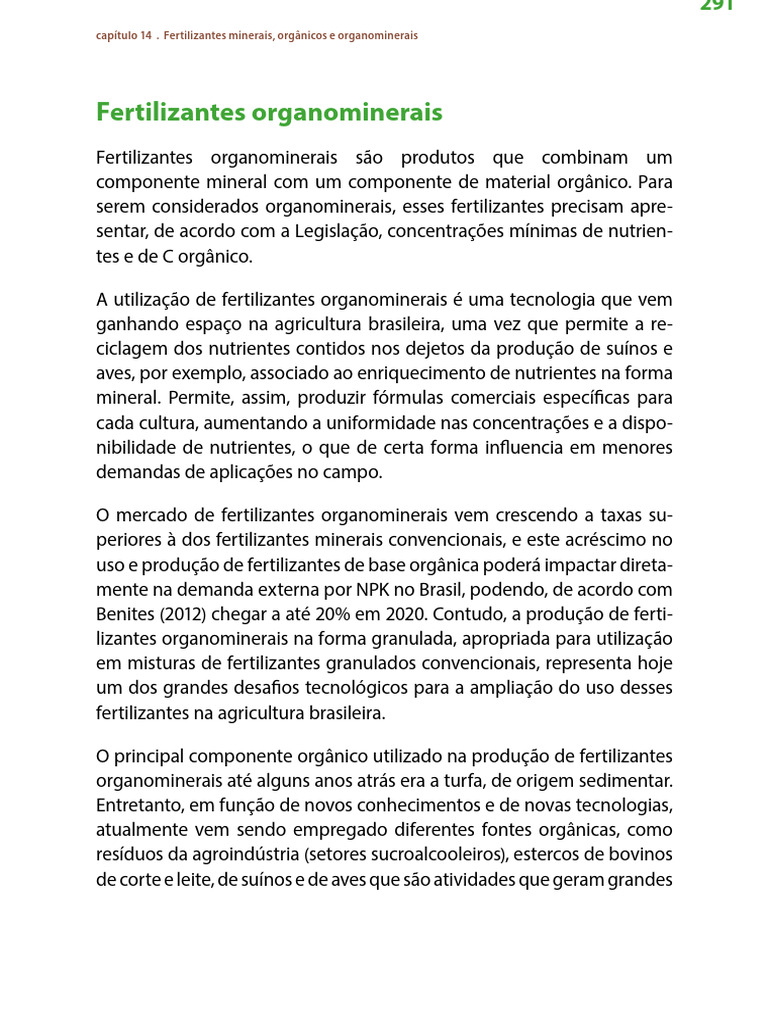1 2 3 Fertilizantes Minerais Orgânicos e Organominerais ...