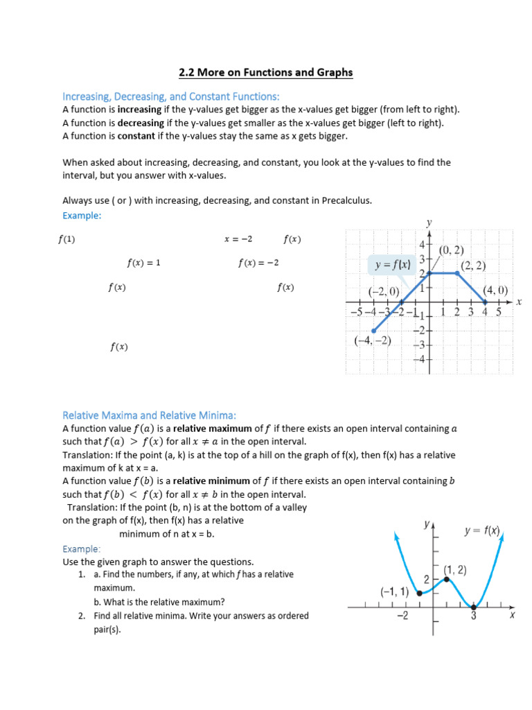 2.2 - More On Functions and Graphs - 1113 | PDF | Calculus | Applied Mathematics