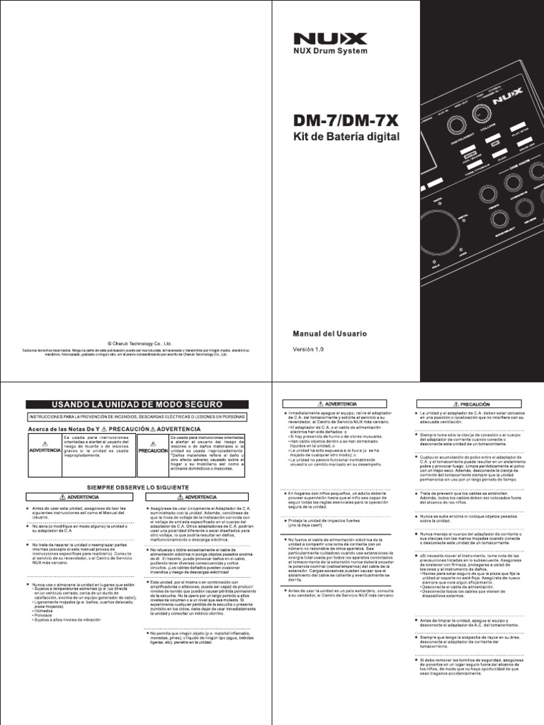 NUX DM7 DM7X ManualdelUsuario Español | PDF
