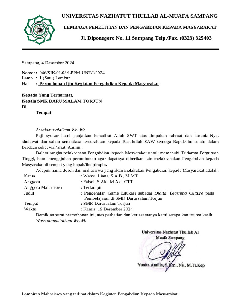 Surat Tugas Wahyu Liana | PDF