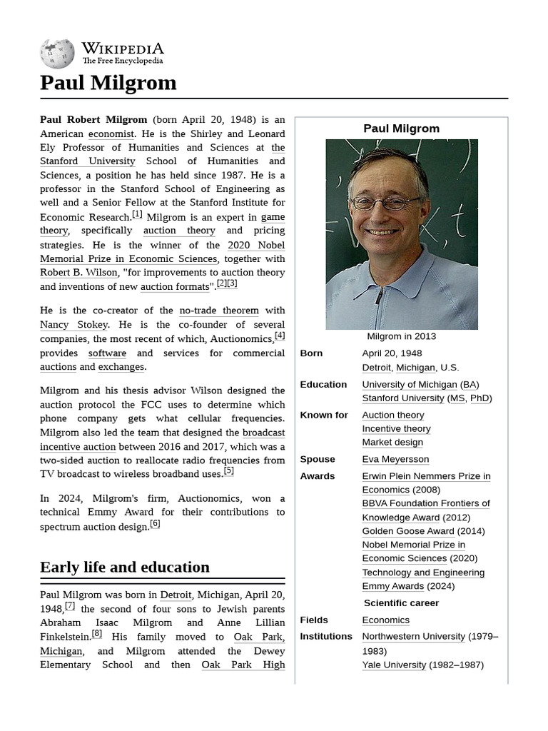 Paul_Milgrom | PDF | Economics | Economies