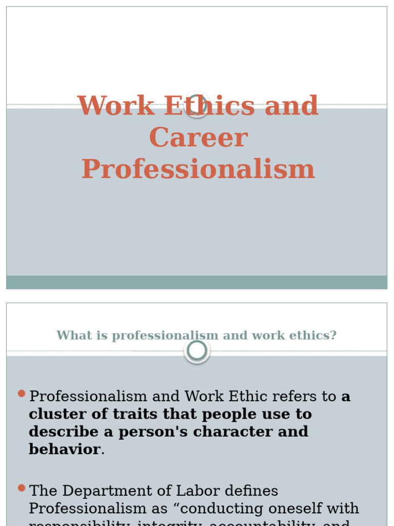 Work Ethics and Career Professionalism | PDF | Communication | Social ...