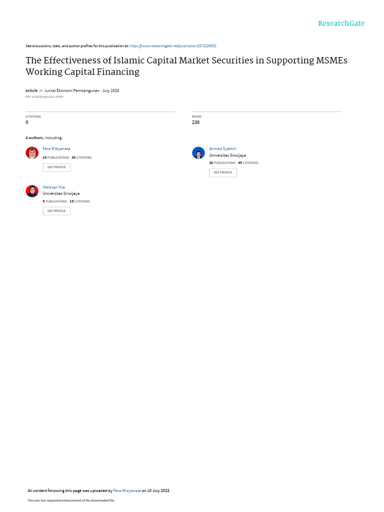 2023 The Effectiveness of Islamic Capital Market Securities in ...