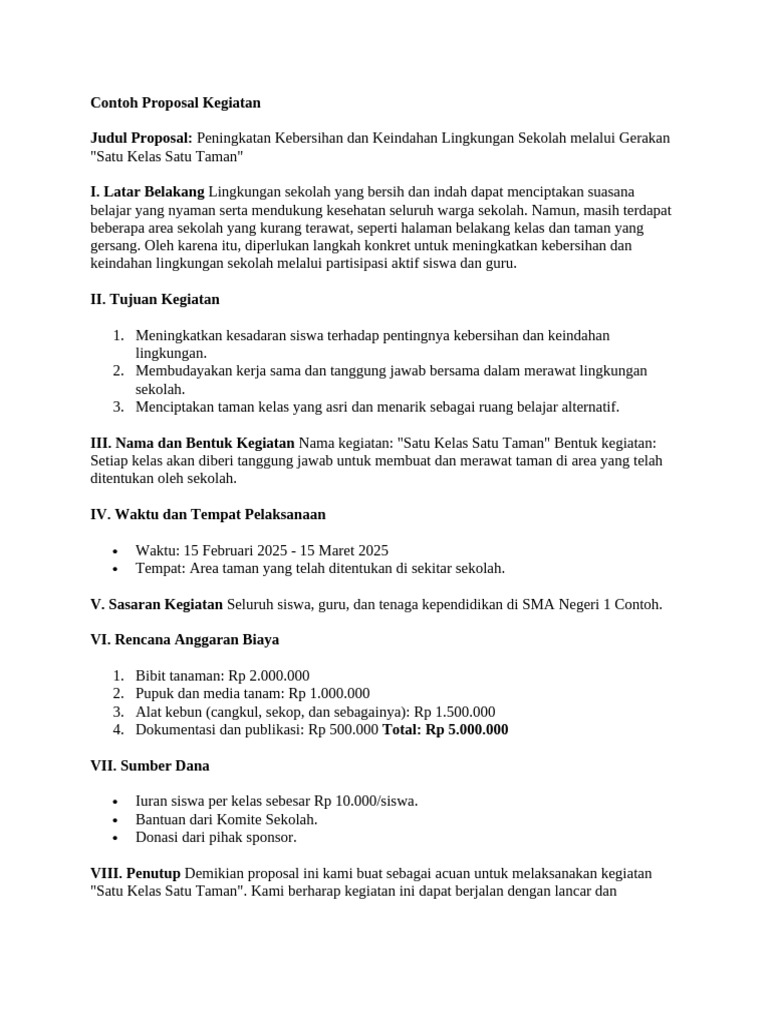 Contoh Proposal Kegiatan | PDF