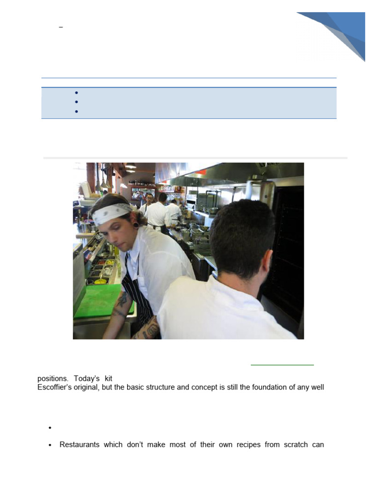 PEC 6 - UNIT 1 - Org - Struct. | PDF | Chef | Food And Drink Preparation