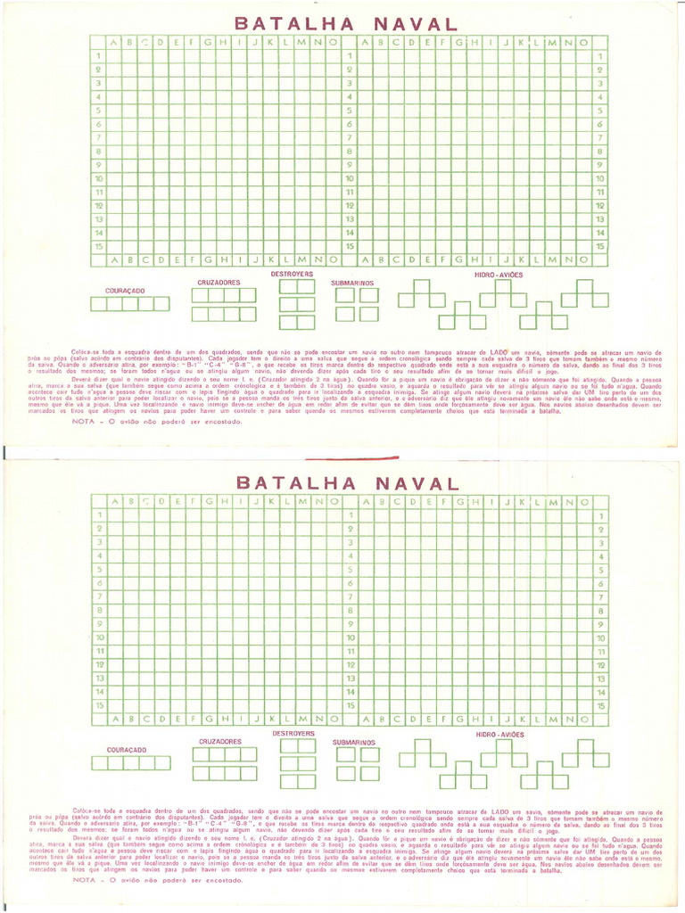 Batalha Naval Jogo M | PDF
