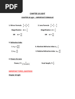 Formula Sheet - Physics Class 10 CBSE | PDF | Teaching Methods & Materials