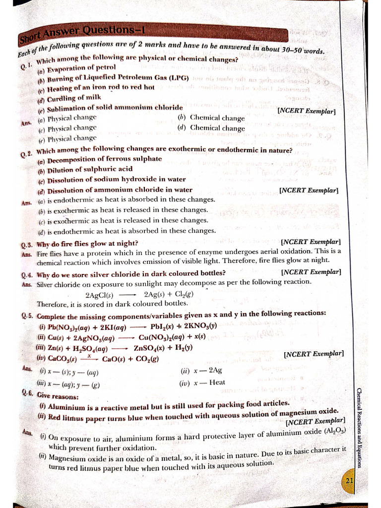 Chemistry Important Questions | PDF