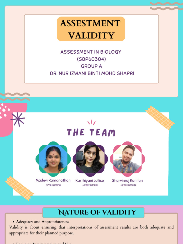 Validity of Assestment | PDF | Educational Assessment | Validity ...