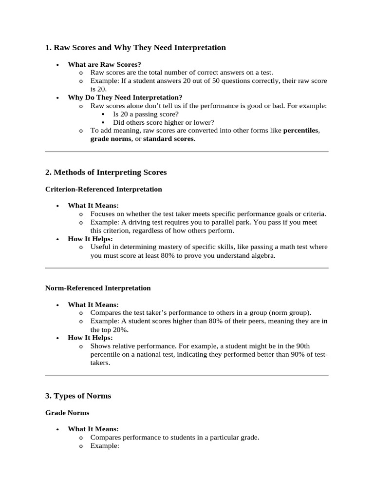 Understanding Raw Scores & Interpretation | PDF | Standard Deviation ...