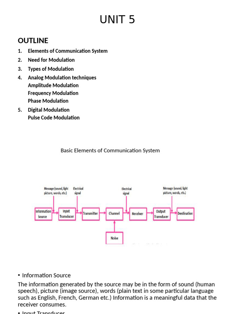 Unit 5 - Communication | PDF | Modulation | Frequency Modulation