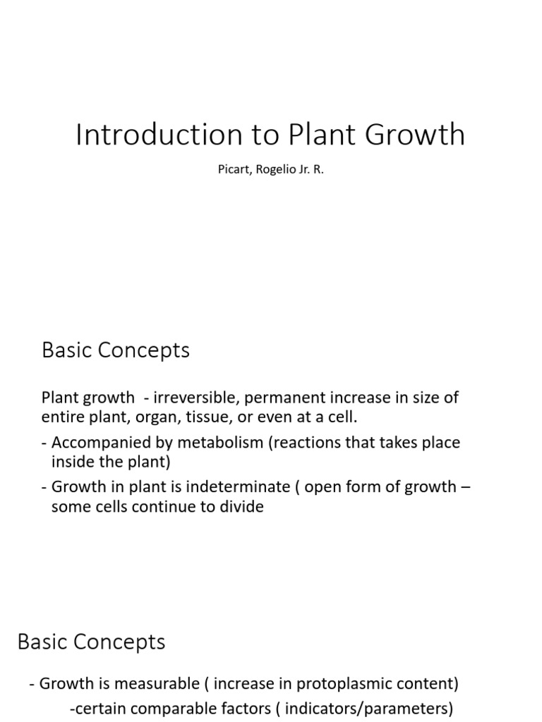 Introduction To Plant Growth | PDF | Nutrients | Plant Nutrition