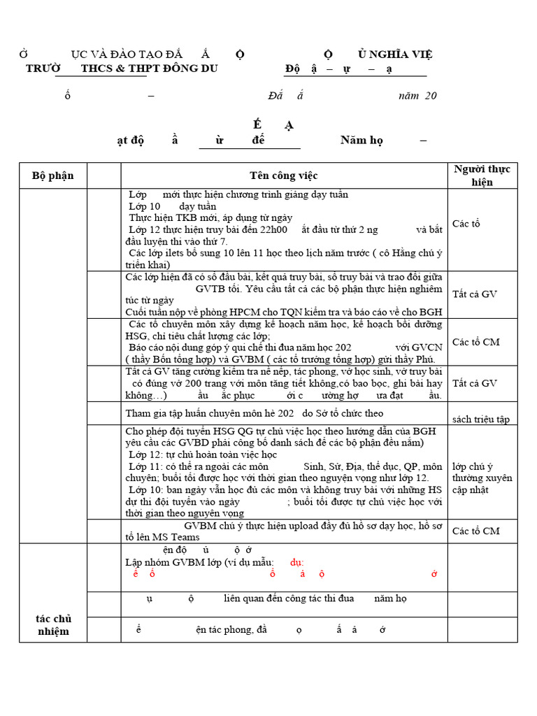 KH - Tuan 1 - Thang 8-2024 | PDF
