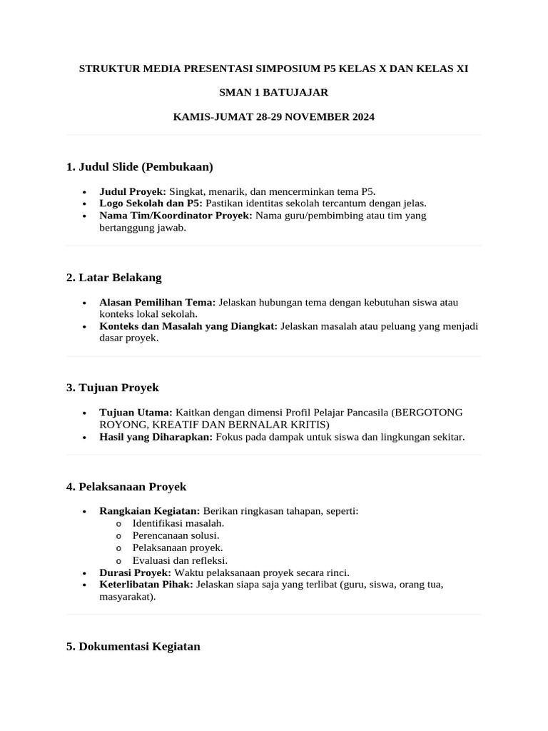 Struktur Media Presentasi Simposium p5 Kelas x Dan Kelas Xi | PDF