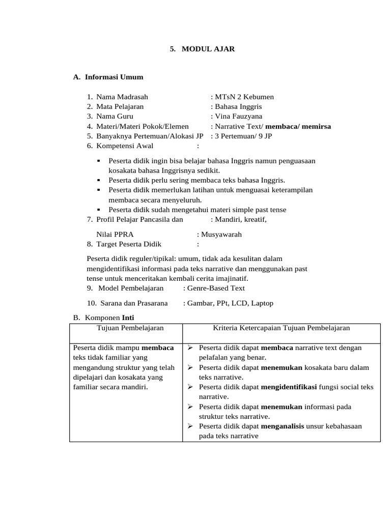 MODUL AJAR Supervisi | PDF